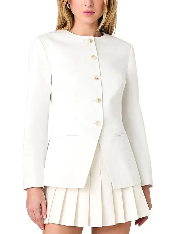 French Connection Sabine Twill Slim Fit Jacket - Summer White