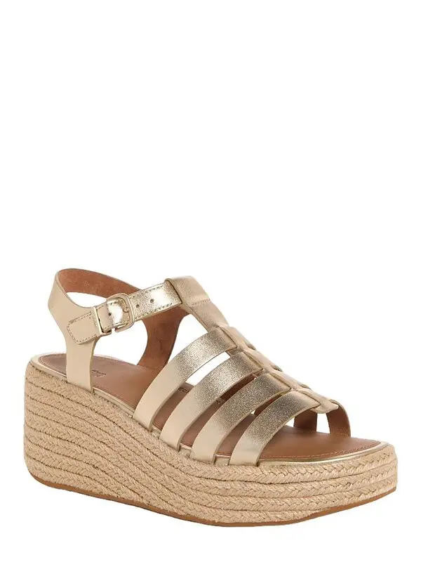 Fitflop Fisherman Espadrille Wedge Sandals - Platino
