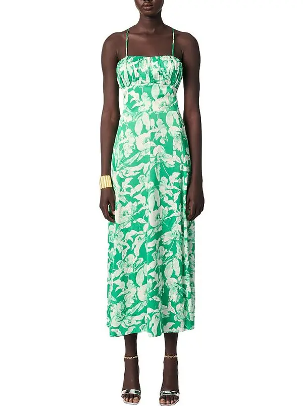 Maje Printed Maxi Dress - Ecru/green