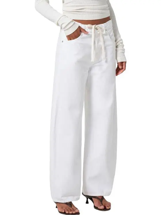 Citizens Of Humanity Brynn Drawstring High-waist Wide-leg Jeans - Tulip (lt Indigo)