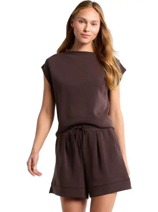 Zella Ultra Soft Knit Top - Brown Mole