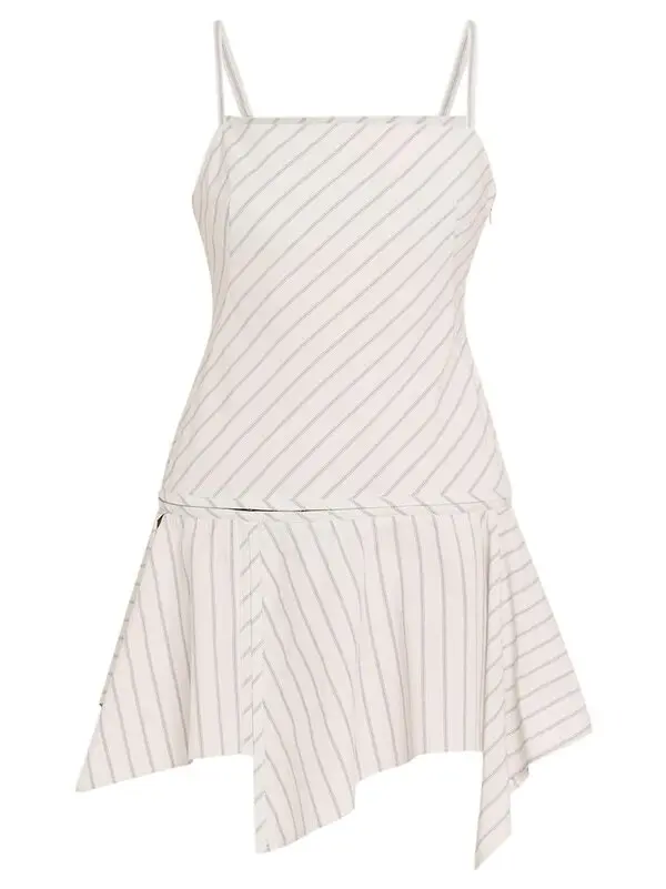 JANE WADE Stripe Handkerchief Hem Mini Dress - Stone Stripe
