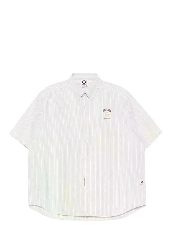 AAPE BY *A BATHING APE® Aapenow Moonface-logo Striped Shirt - Neutrals