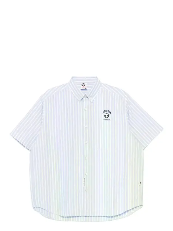 AAPE BY *A BATHING APE® Aapenow Moonface-logo Striped Shirt - Blue