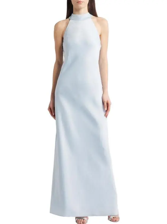 WAYF Violetta Matte Satin Gown - Baby Blue