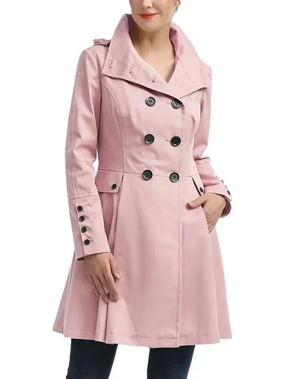 KIMI + KAI Adele Hooded Trench Coat - Blush