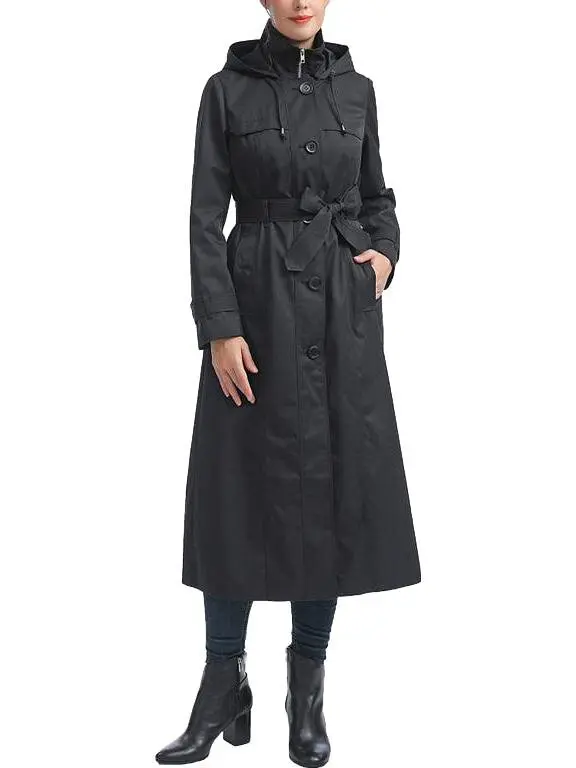KIMI + KAI Aine Long Rain Coat - Black