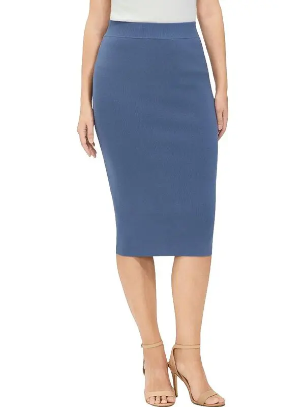 KIMI + KAI Knit Pencil Skirt - Cobalt Saphire