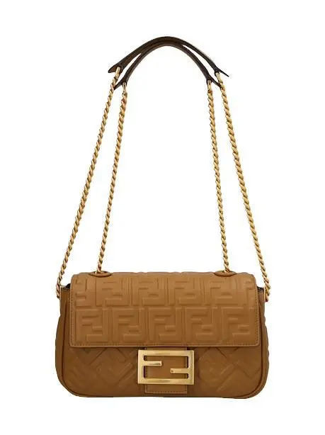 Fendi Baguette Midi Shoulder Bag - Brown