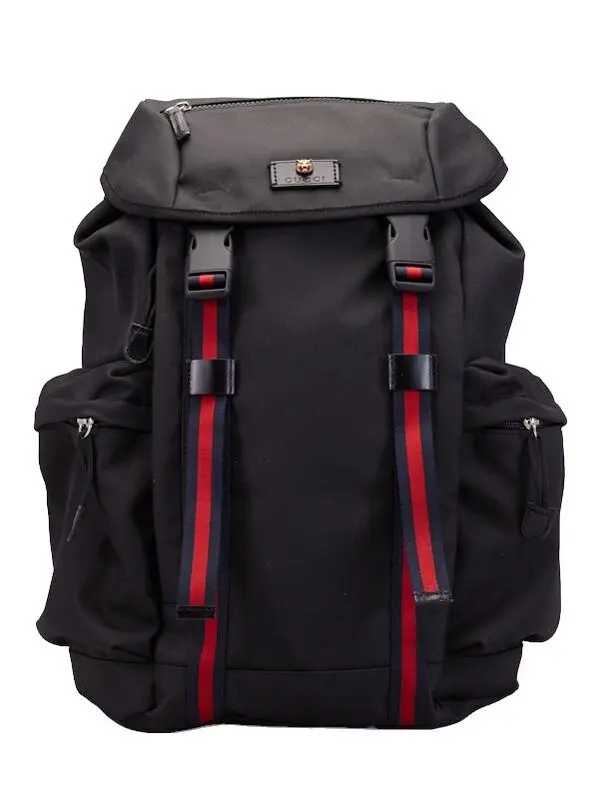 Gucci Techno Backpack Web Drawstring - Black