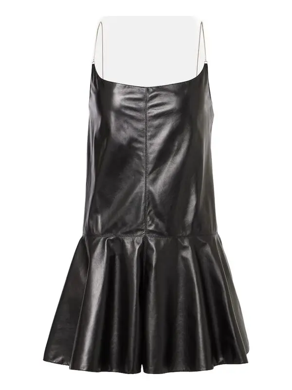 Alaïa Slip Leather Romper - Black