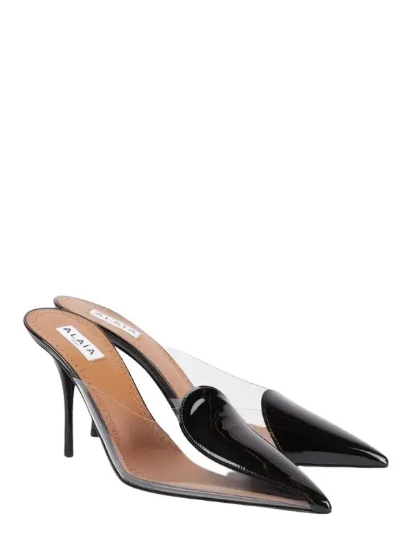 Alaïa 90 Pvc And Leather Mules - Black