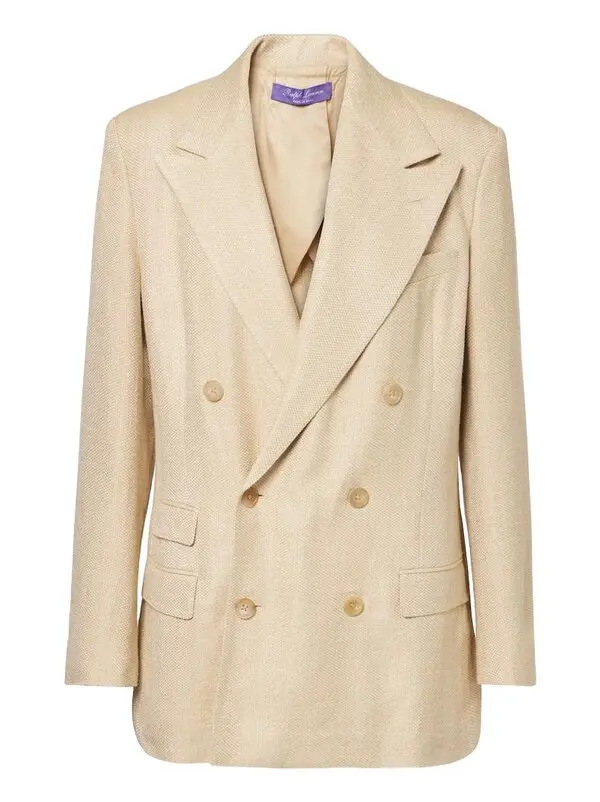Ralph Lauren Vannesa Silk And Linen-blend Blazer - Multicoloured