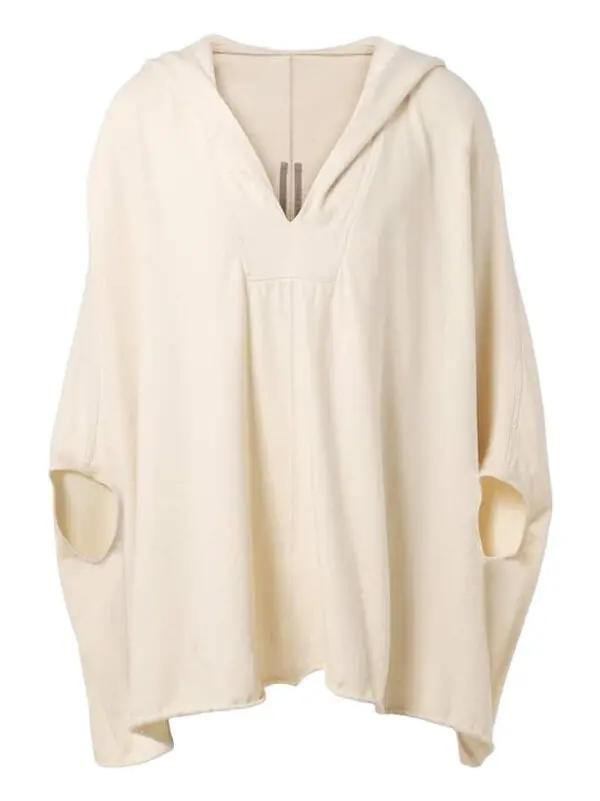 Rick Owens Hooded Cotton Shirt - Beige