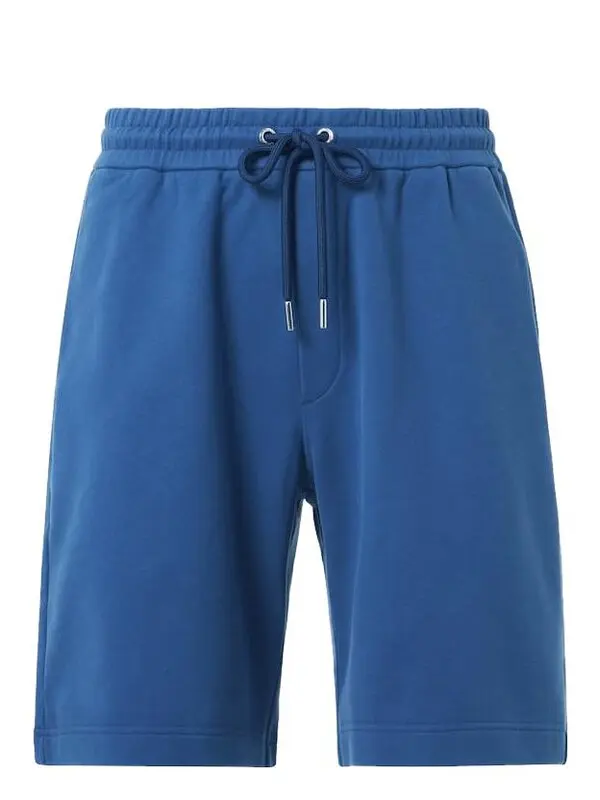 Moncler Denim-trimmed Cotton Jersey Shorts - Blue