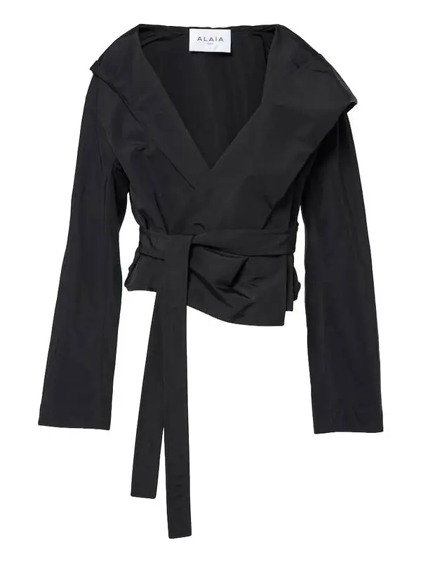 Alaïa Hooded Wrap Jacket - Black
