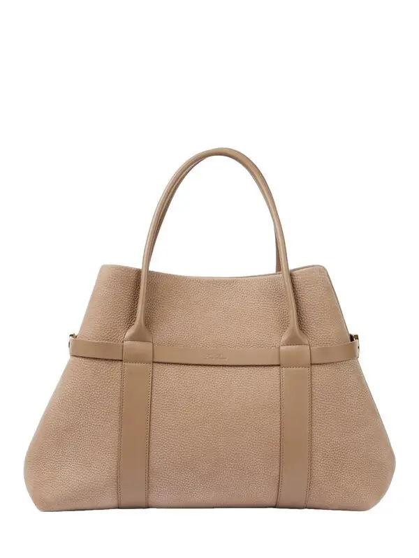Loro Piana Ghiera Large Leather Tote Bag - Beige