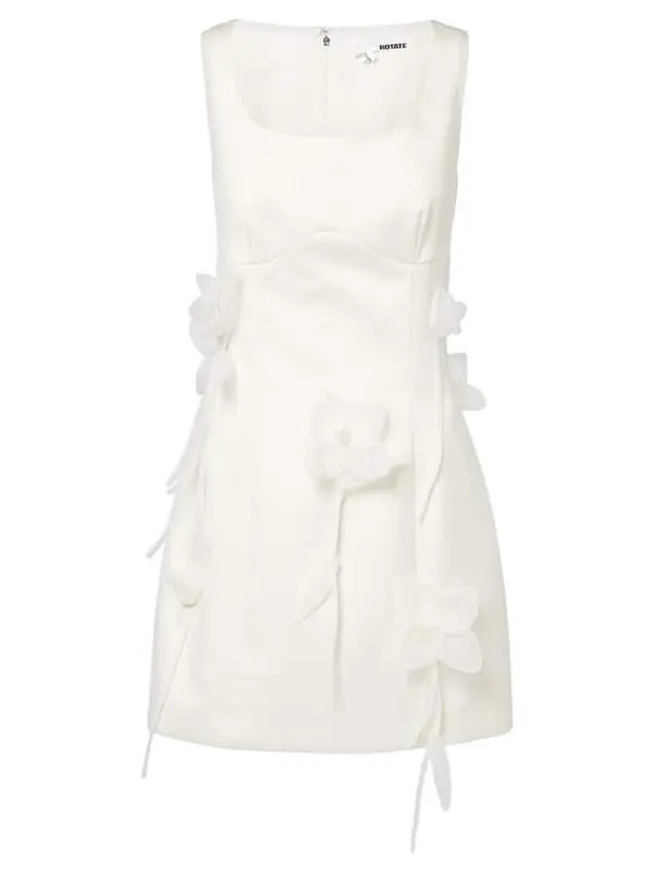 ROTATE BY BIRGER CHRISTENSEN Bridal Floral-appliqué Minidress - White
