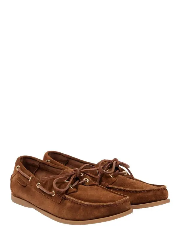 TOM FORD Robin Suede Boat Shoes - Brown