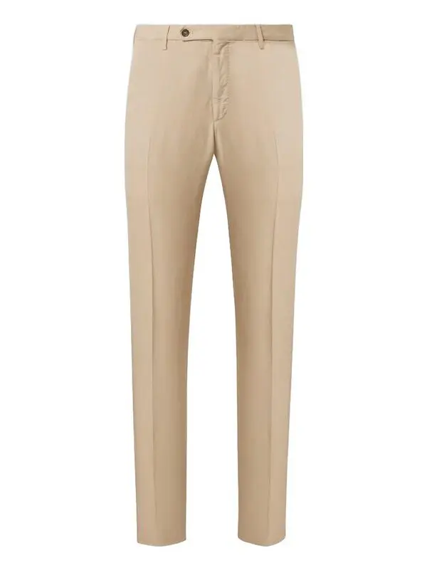 SLOWEAR Incotex Linen And Cotton Straight Pants - Beige