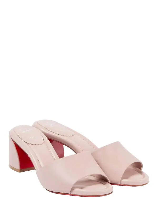 CHRISTIAN LOUBOUTIN Jane 55 Leather Mules - Pink