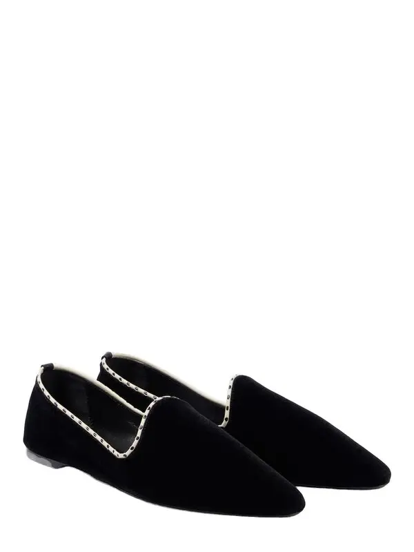 TOTEME Leather-lined Velvet Slippers - Black