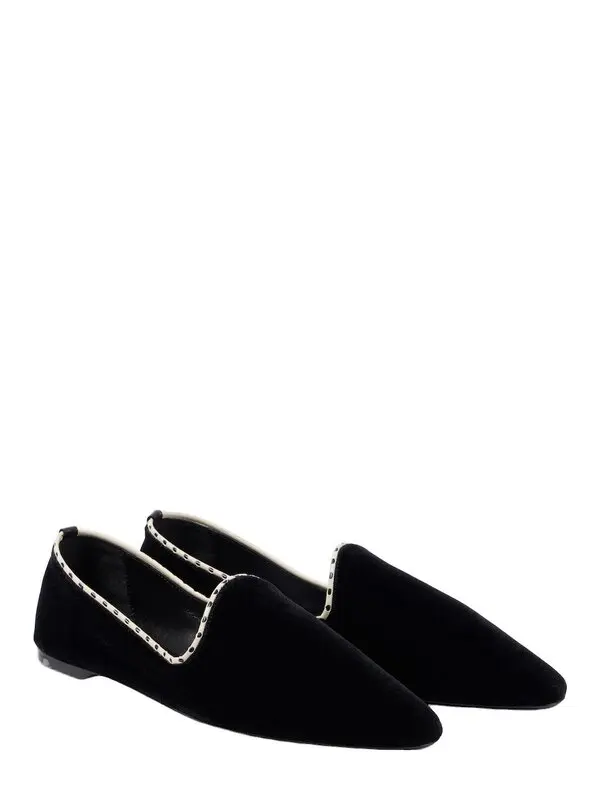 TOTEME Velvet Slippers - Black