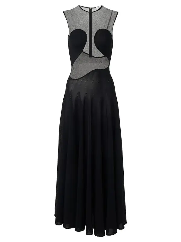 Alaïa Paneled Maxi Dress - Black