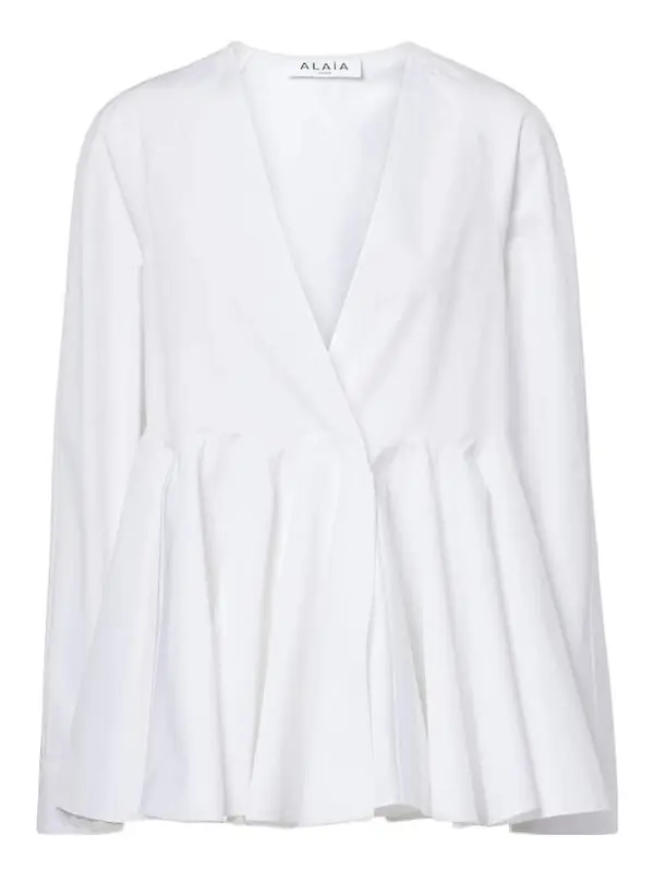Alaïa Flare Cotton Blouse - White
