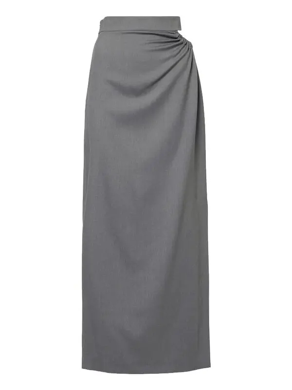 Max Mara Wool And Silk Maxi Skirt - Grey
