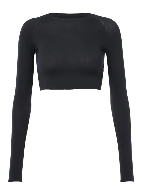Alaïa Jersey Crop Top - Black