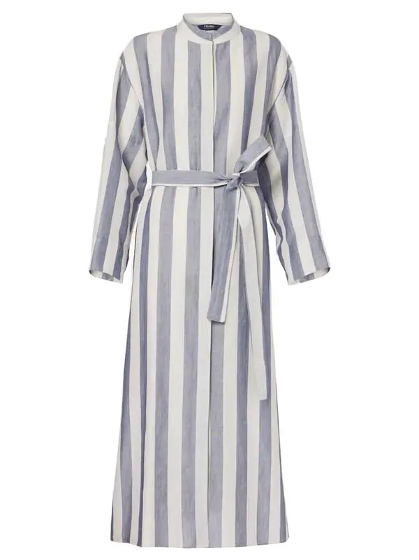 Max Mara Rima Striped Midi Dress - Blue