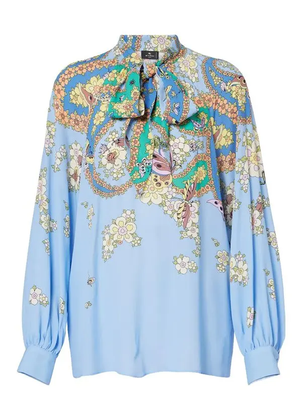 Etro Floral Print Blouse - Blue