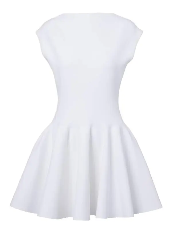 Alaïa Pleated Minidress - White