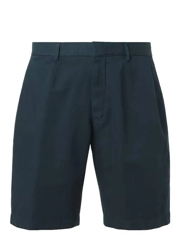 Zegna Cotton-linen Shorts - Blue