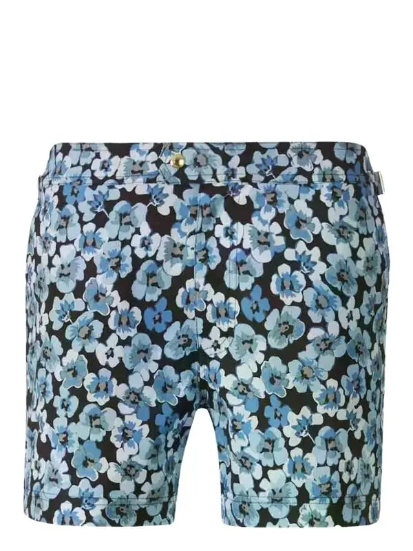 TOM FORD Floral-print Swim Shorts - Black