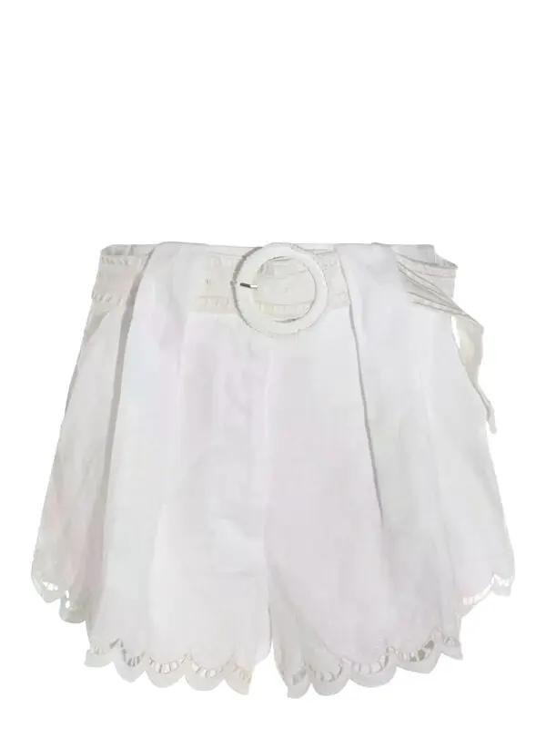 Farm Rio Richelieu Wide Leg Shorts - White