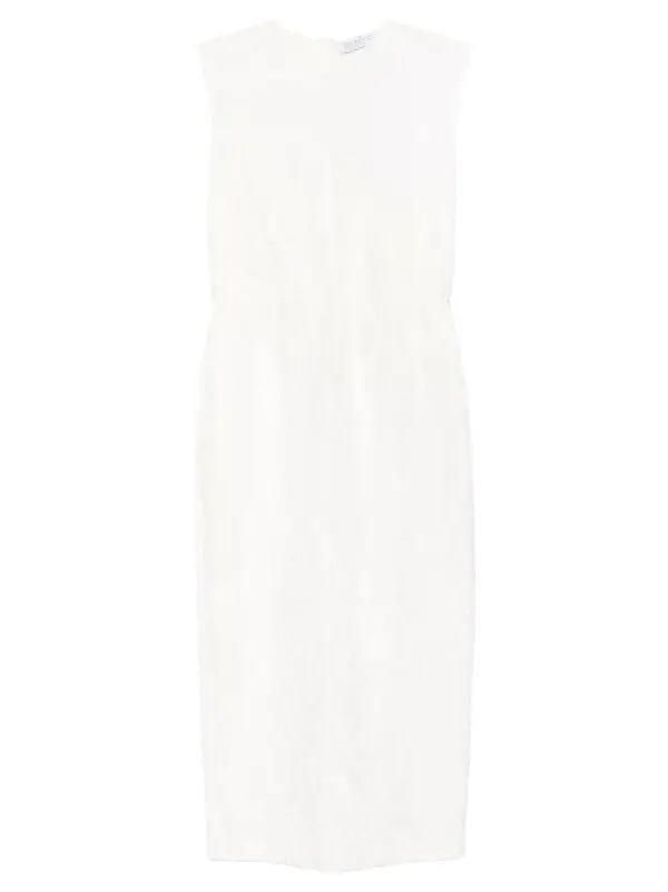Harris Wharf London Crinkled Midi Dress - White