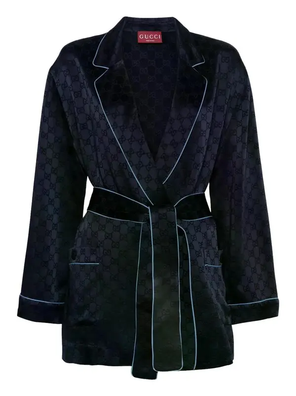Gucci Gg Jacquard Jacket - Blue