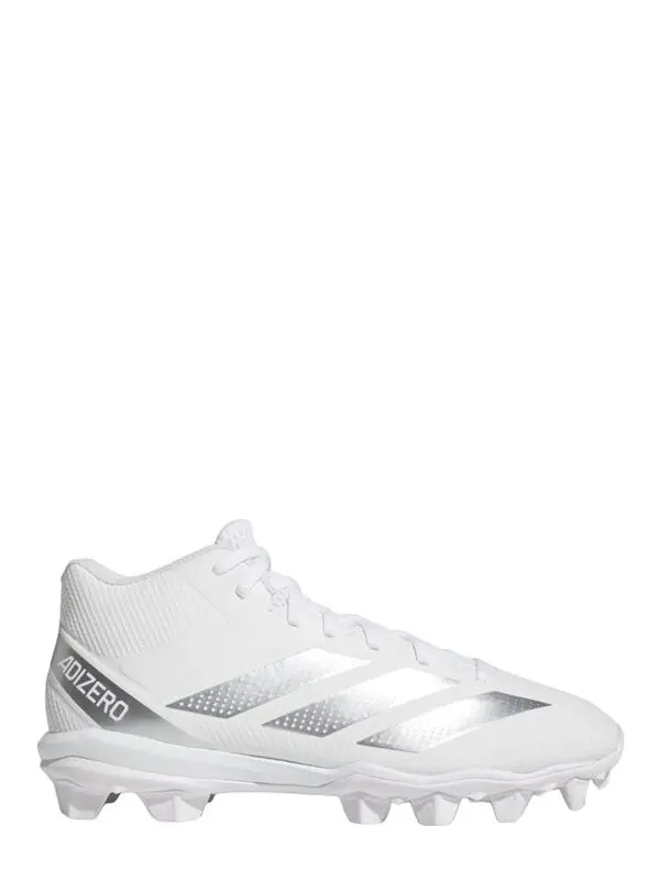 Adidas Adizero Impact.2 Molded Football Cleats - Cloud White / Silver Metallic / Cloud White