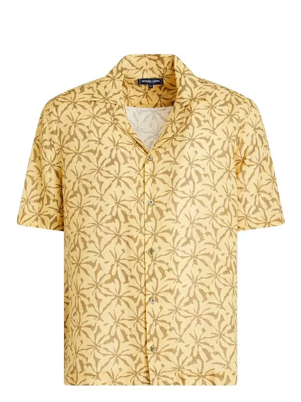 Frescobol Carioca Roberto Floralprint Linen Shirt - Pastel Yellow