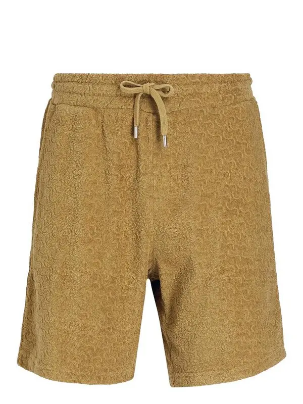 Frescobol Carioca Augusto Jacquard Cotton-terry Shorts - Army Green