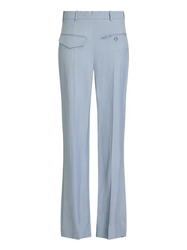 Victoria Beckham Crepe Straight-leg Trousers - Sky Blue