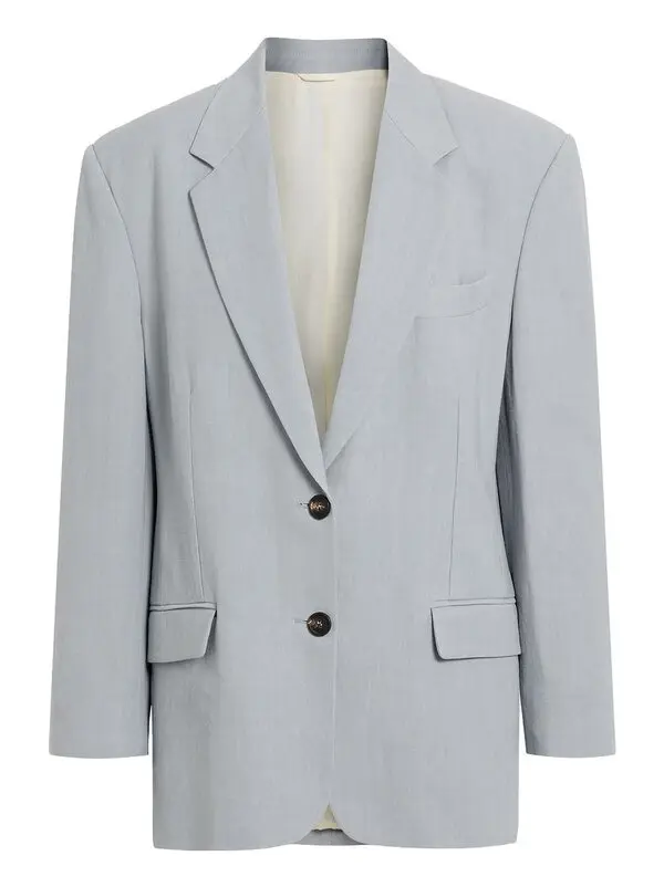 Brunello Cucinelli Bead-embellished Twill Blazer - Sky Blue