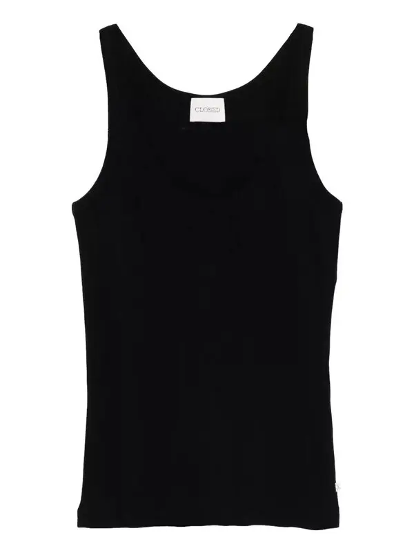 Closed Cotton Tank Top - Black