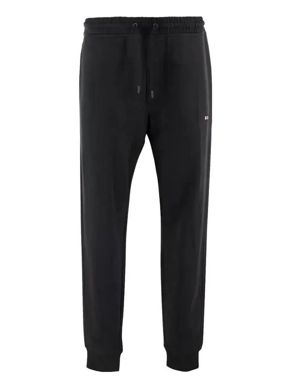 BOSS Cotton Track Pants - Black