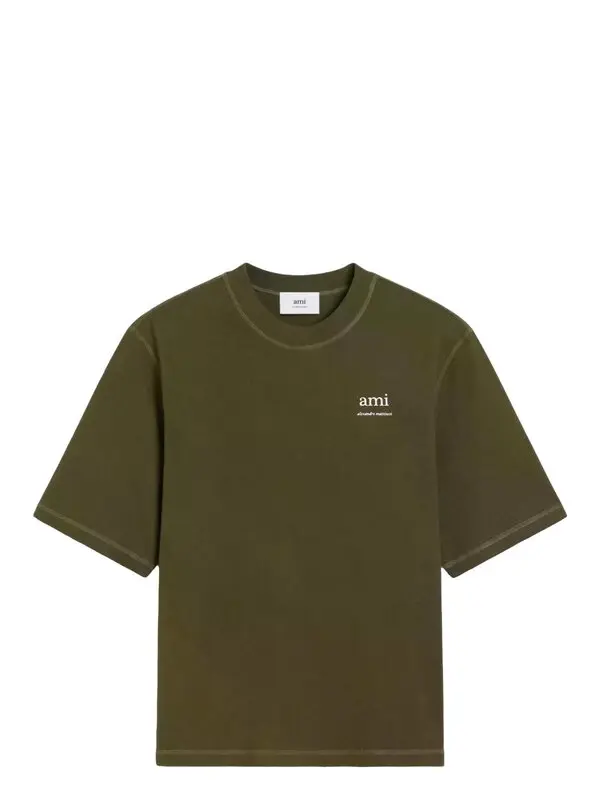 Ami Logo-embroidered T-shirt - Green