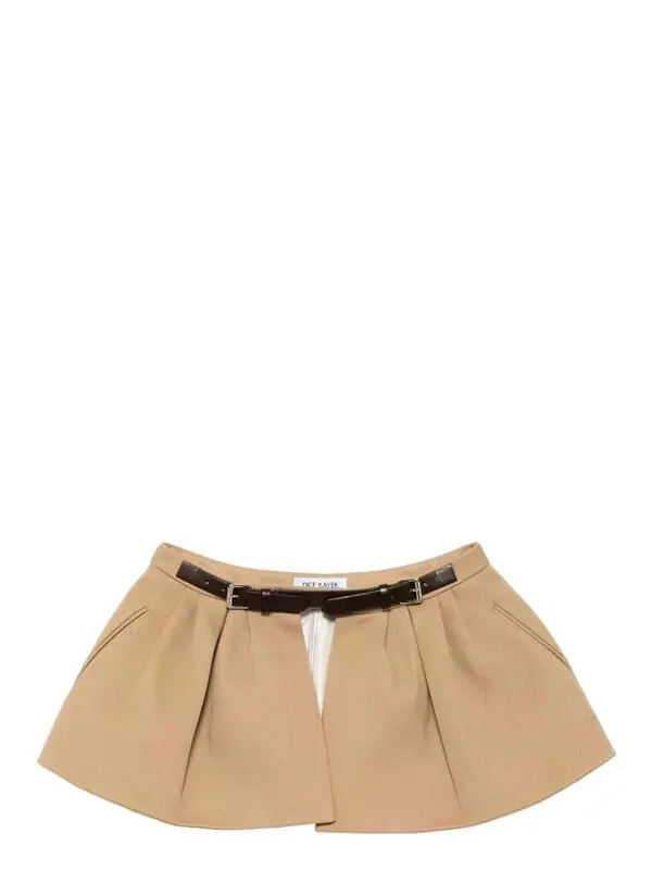 Dice Kayek Structured Skirt With Belt - Brown