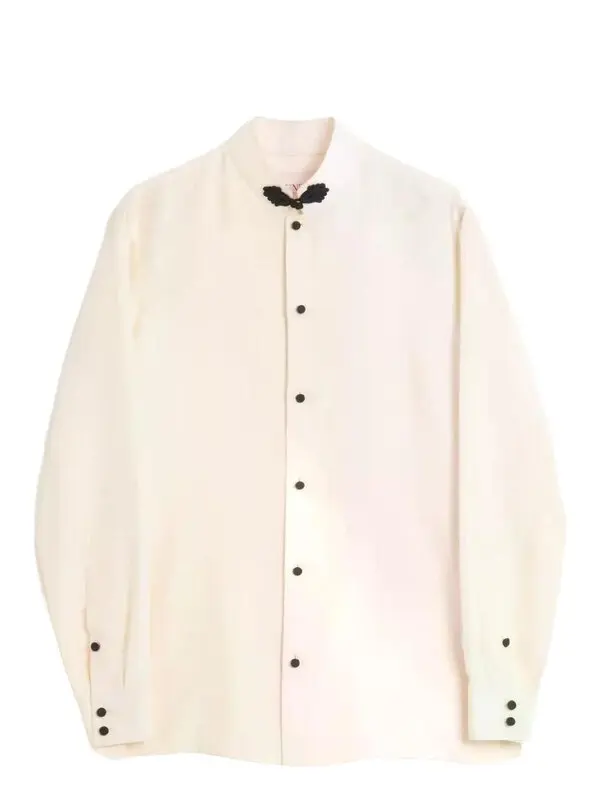 Valentino Garavani Toggle-fastening Silk Shirt - Neutrals