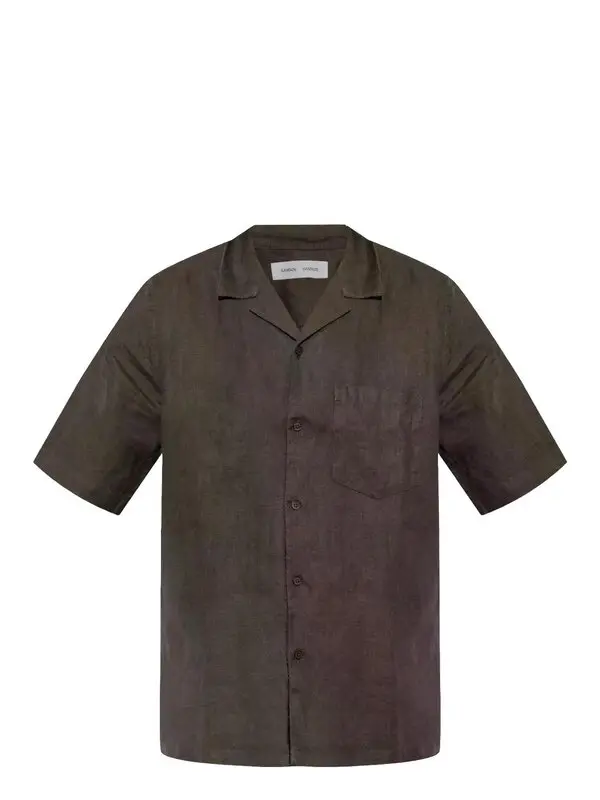 SAMSOE SAMSOE Short-sleeve Button-up Shirt - Green